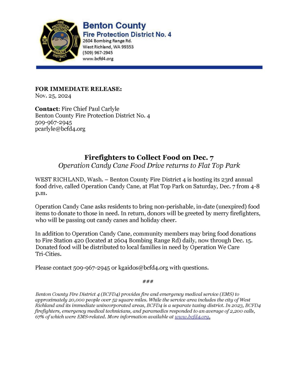 Operation Candy Cane Food Drive returns to Flat Top Park – Benton ...